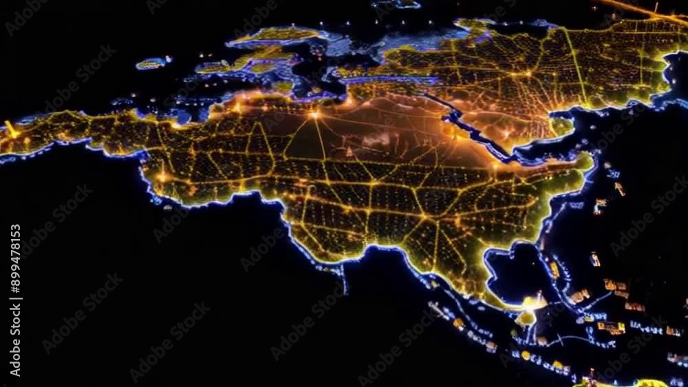 digital map of world, global network concept and connectivity, data ...
