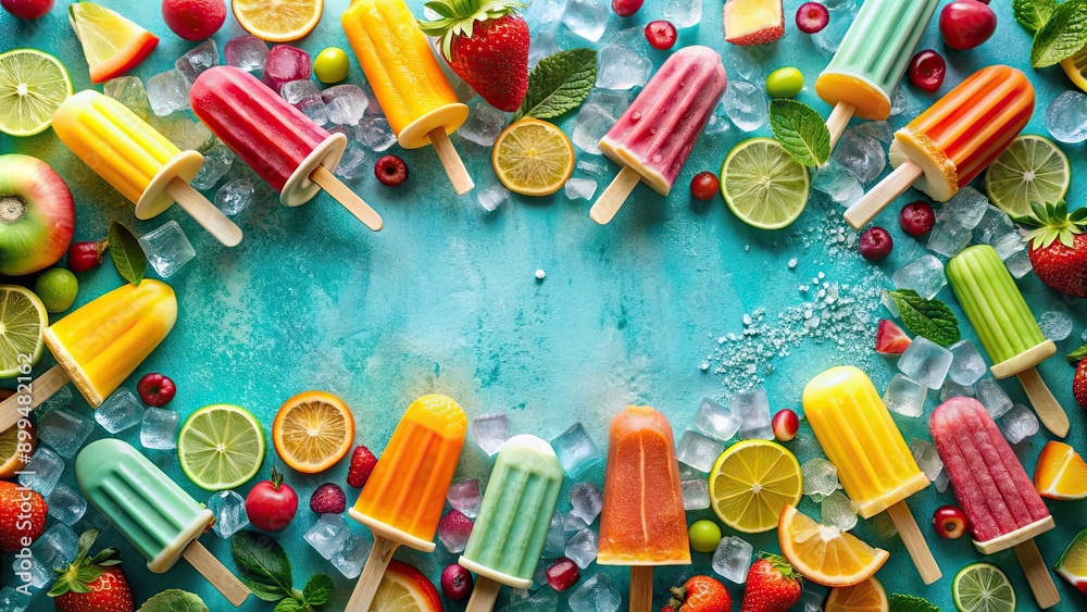 Summer-themed food photography background wallpaper featuring colorful ...
