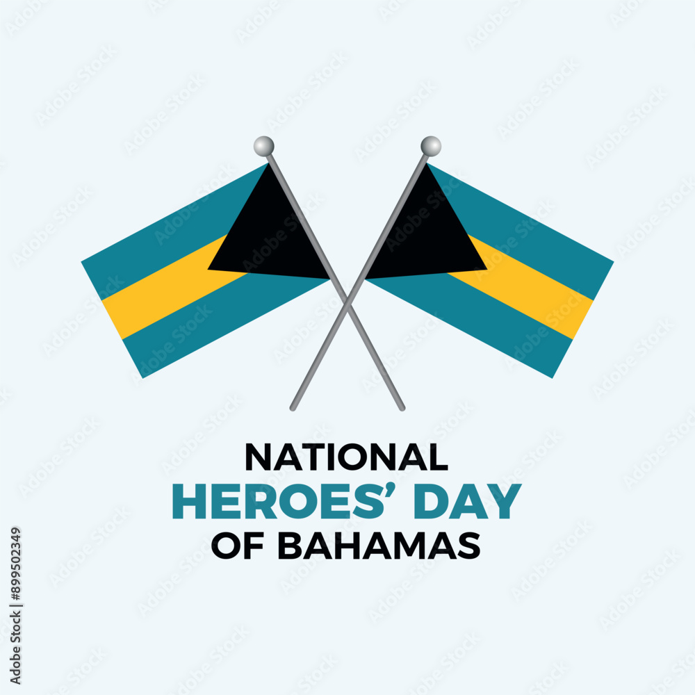National Heroes' Day of Bahamas poster vector illustration. Two crossed ...