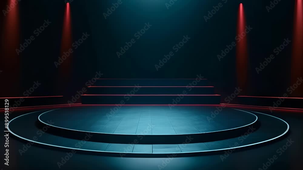 podium Futuristic showcase with platform for product displaying. Empty ...