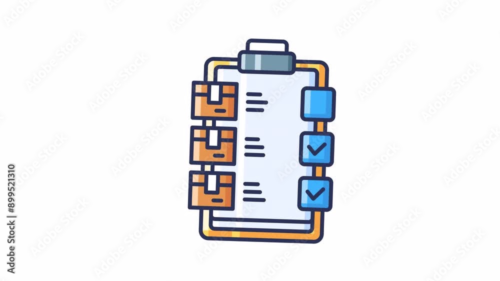 Clipboard with checklist, boxes, and checkmarks suitable for ...
