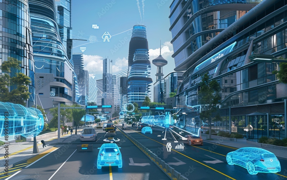 High-tech smart cities with integrated infrastructure and IoT solutions ...