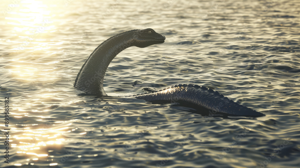 Creature resembling a mythical sea serpent emerges from the tranquil ...
