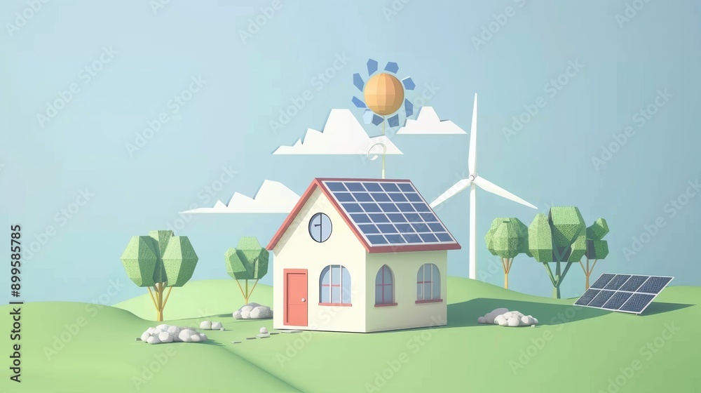 Solar energy usage chart, informative and clean graphic, illustrating ...