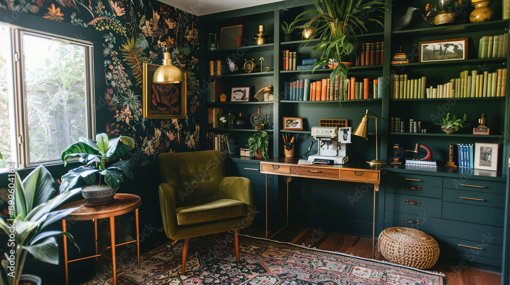 Photography of living room in nature concept with tendril plants and ...