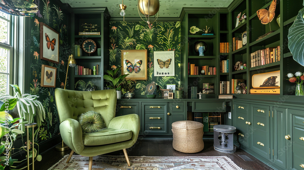 Photography of living room in nature concept with tendril plants and ...