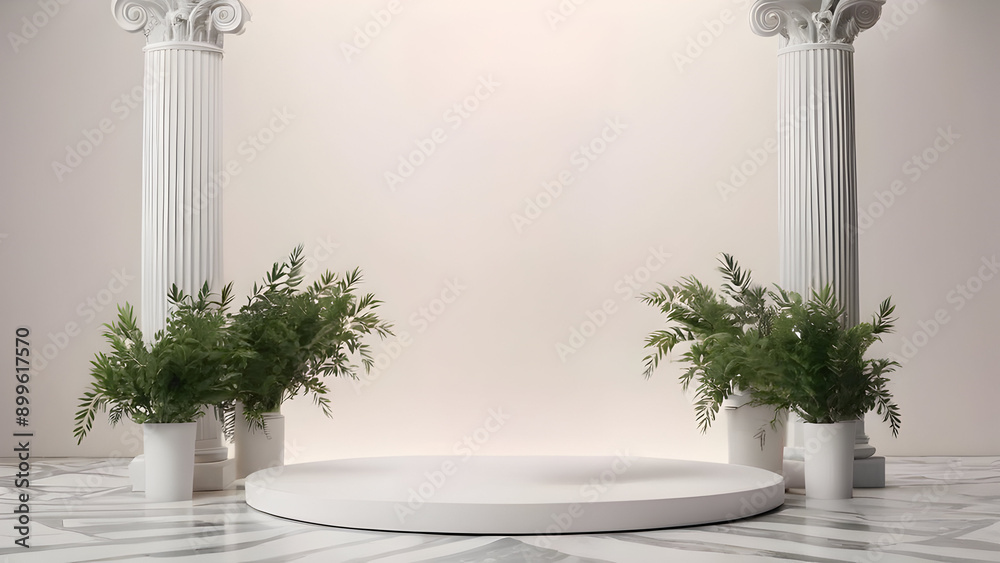 Column podium 3d roman luxury greek white ancient display product ...