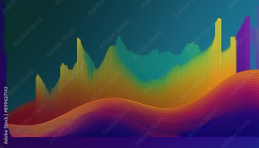 Colorful, abstract representation of data visualization, with bar ...