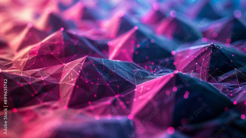 Futuristic 3D Triangular Mesh with Gradient Colors - Develop a ...