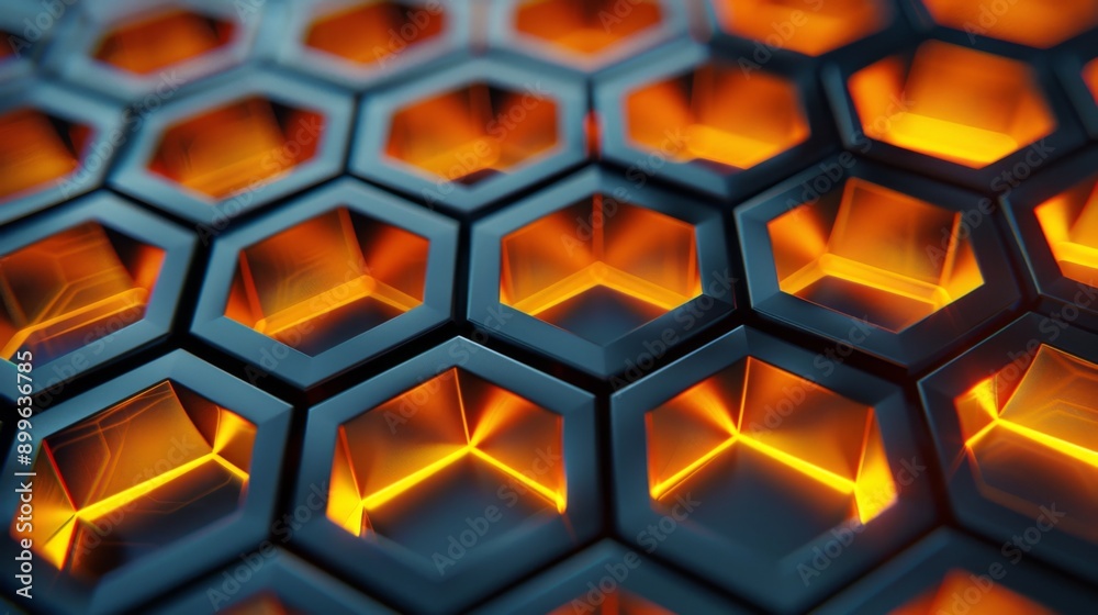 Futuristic 3D Hexagonal Beehive Pattern - Design a background with a ...