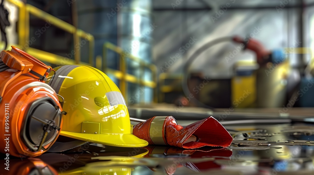 Foto de Industrial safety protocols featuring personal protective ...