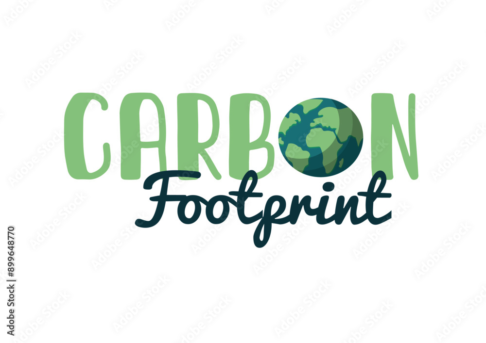 Carbon Footprint Graphic. Carbon footprint text isolated on white ...