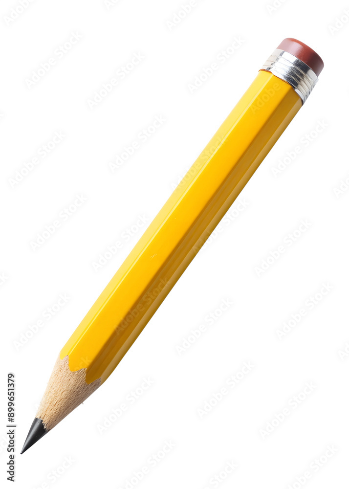 yellow pencil isolated on white transparent background, png element ...