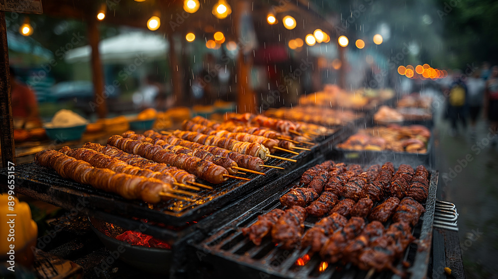 Vibrant Street Food Festival: A bustling street food festival ...