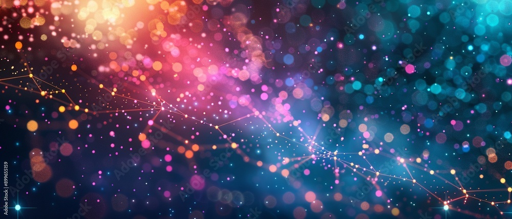 A complex zodiac constellation map with vibrant, interlocking star ...