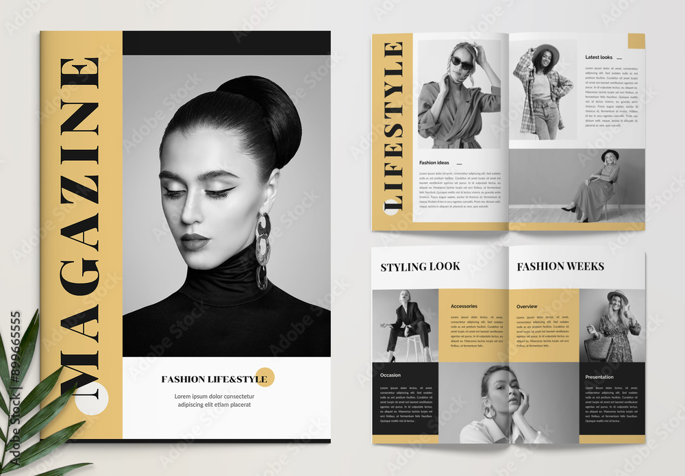 Modern Fashion Magazine Design Layout Stock Template | Adobe Stock