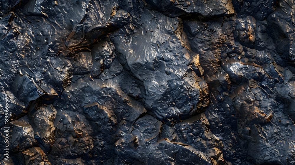 This image shows a close-up of a wet rock surface with varying shades ...