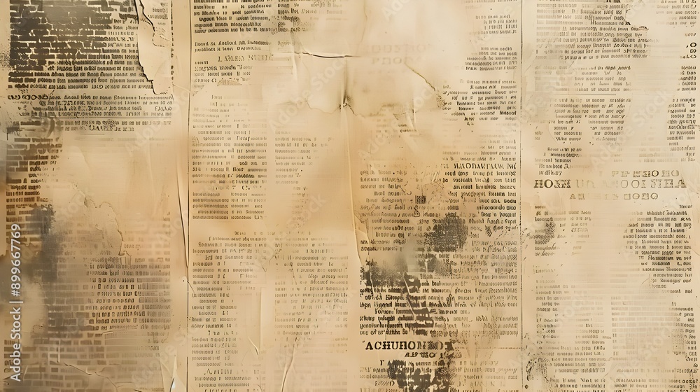 Faded historical newspaper background with aged text, offering a sense ...