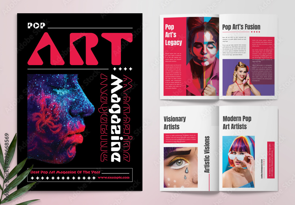 Pop Art Magazine Book Design Stock Template | Adobe Stock