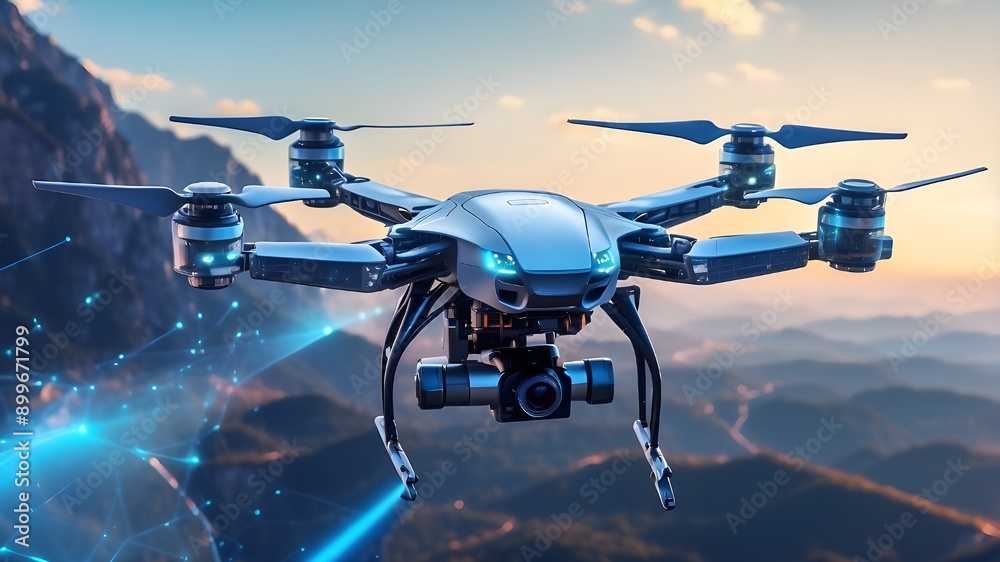 AI in aerial surveillance systems, autonomous flight navigation, smart ...