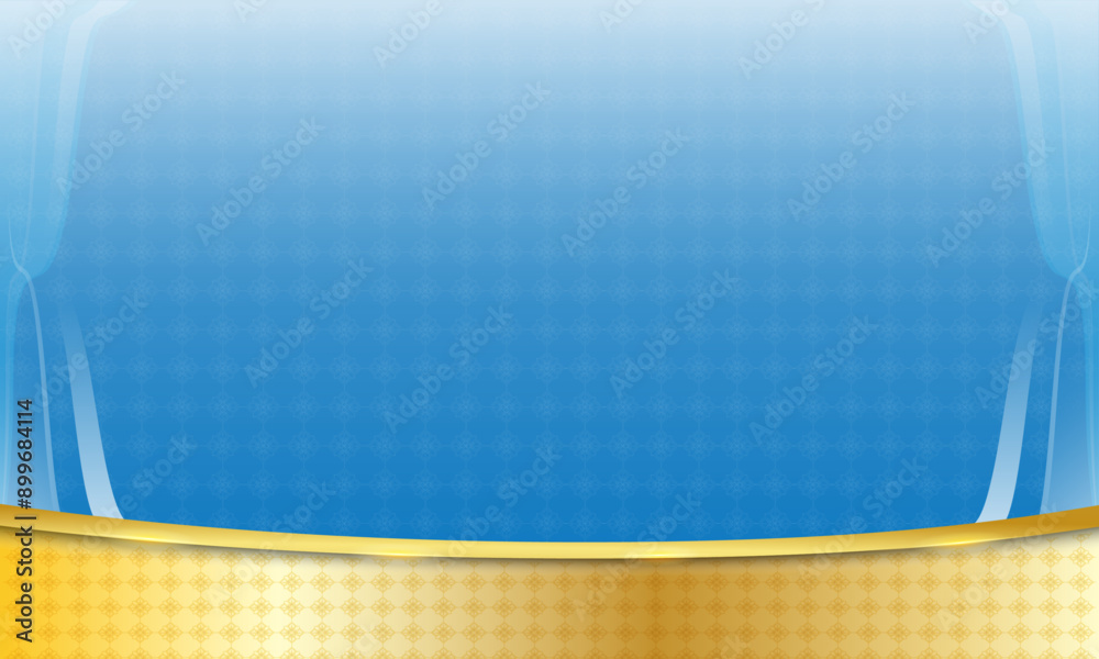 Blue gradient background with Thai pattern and gold border Stock Vector ...