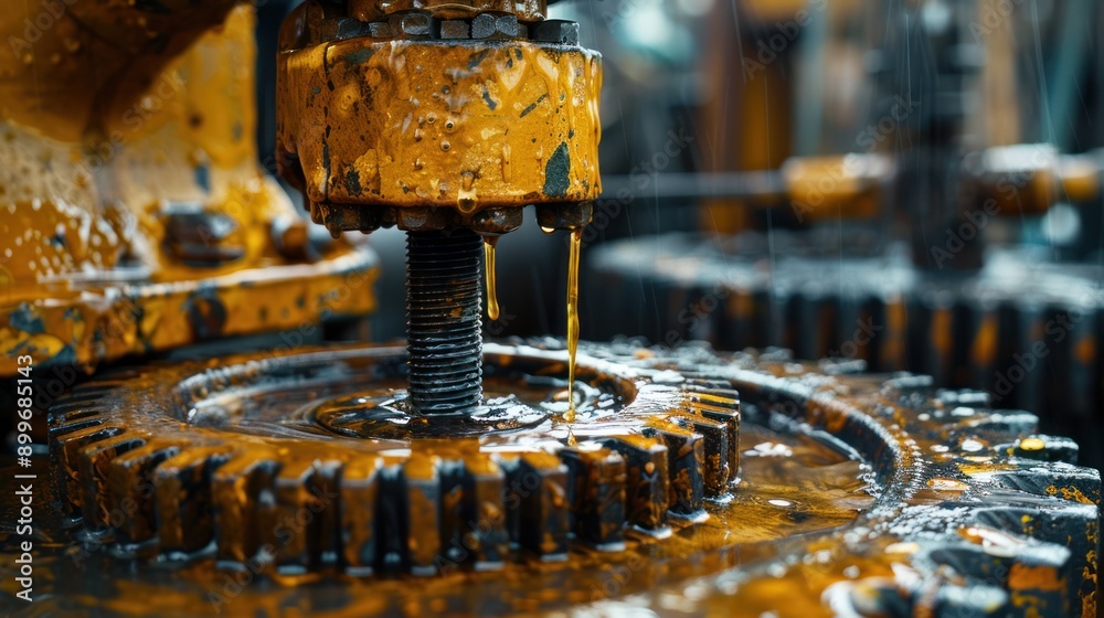 Gears in a drilling rig, illustrating the mechanics of resource ...