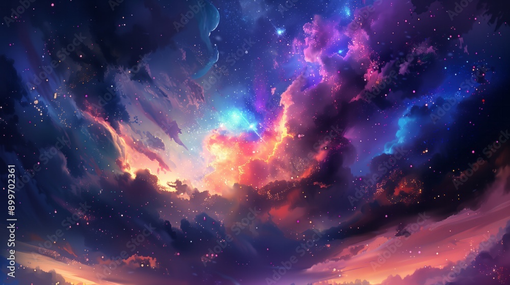 Abstract wallpaper in the concept of a night sky, with details via ...