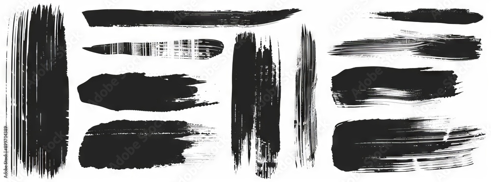 Modern ink smudge abstract shapes stains and smears set with texture ...