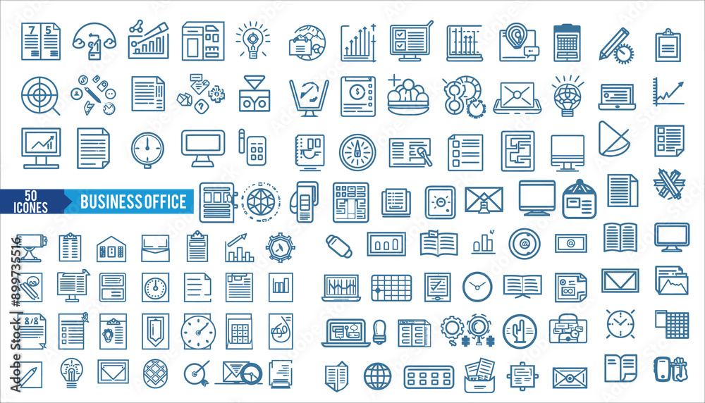 Business office icon collection set.Containing management,discussion ...