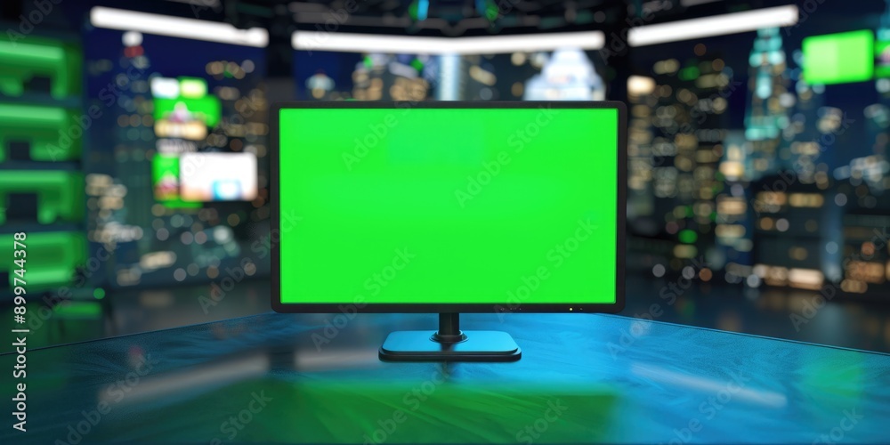 News Set Green Screen. Virtual Background for TV News Shows and ...