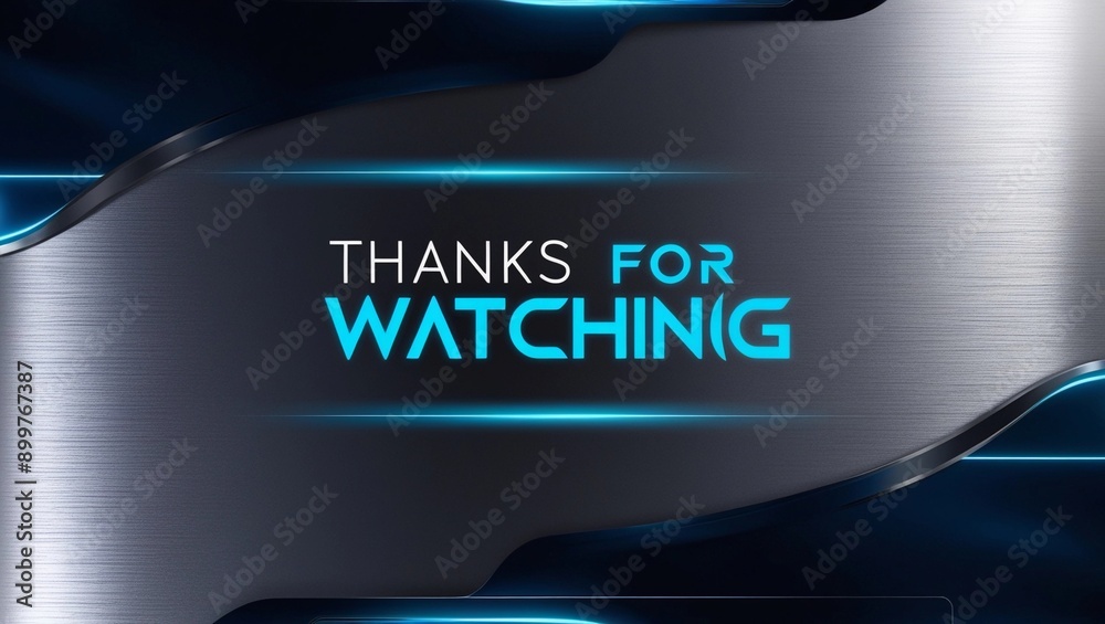 THANKS FOR WATCHING text on a futuristic wallpaper background Stock ...