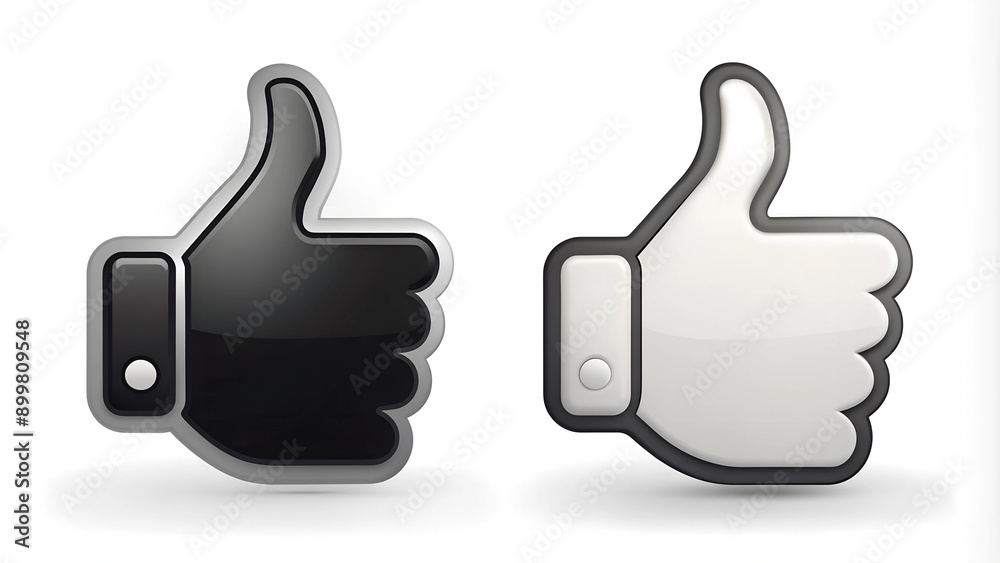 Like, dislike and neutral thumb symbols in white and black circle ...