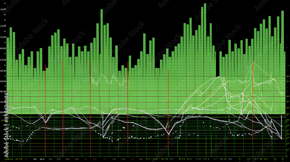 Detailed Representation of a Continuous EKG Heart Rhythm Trace Stock ...