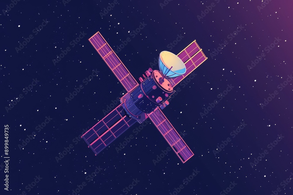 An artists interpretation of a satellite in outer space, showcasing its ...