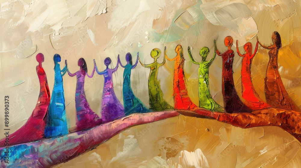 abstract symbolic art of the side view of a womens hand in an elegant ...