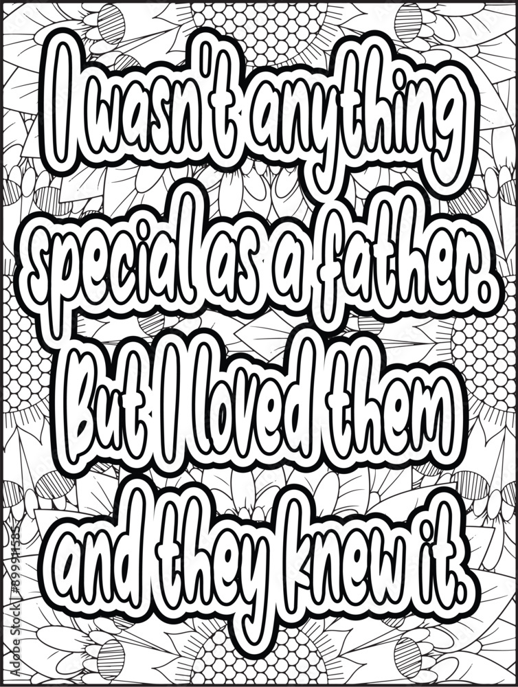 Vettoriale Stock Father Quotes coloring page. Dad Quotes, adult ...