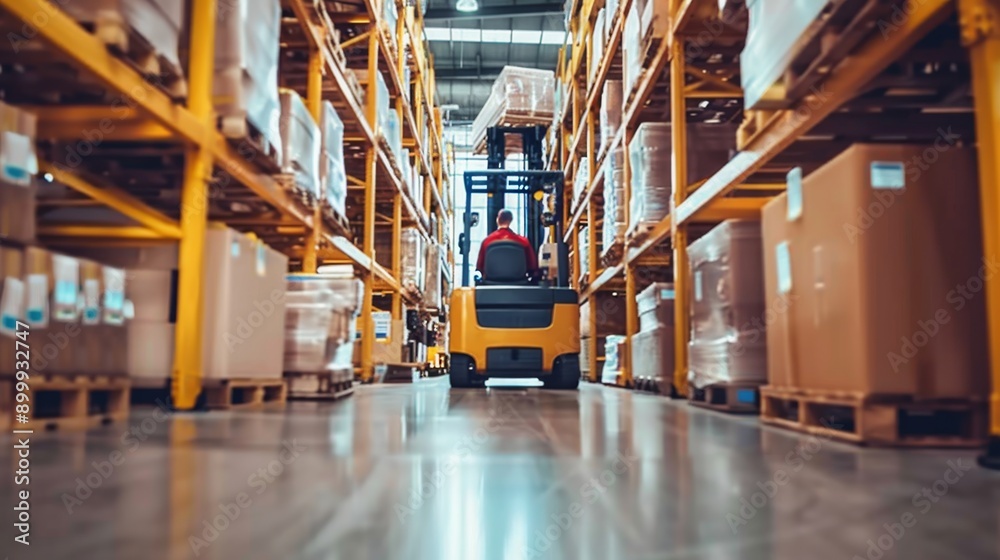 Organized warehouse with inventory and logistics operations, featuring ...