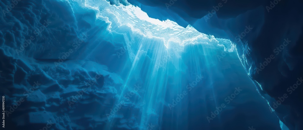 Glacial Crevasse Style Deep Ice Cracks Concept A glacial crevasse ...