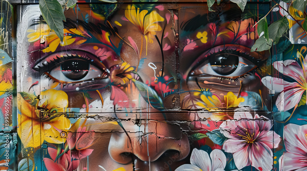 Show the positive impact of street art on the community, with people ...