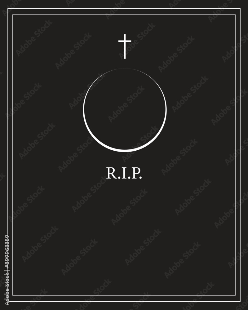 Funeral vector card. Empty card. Digital Funeral Announcement ...
