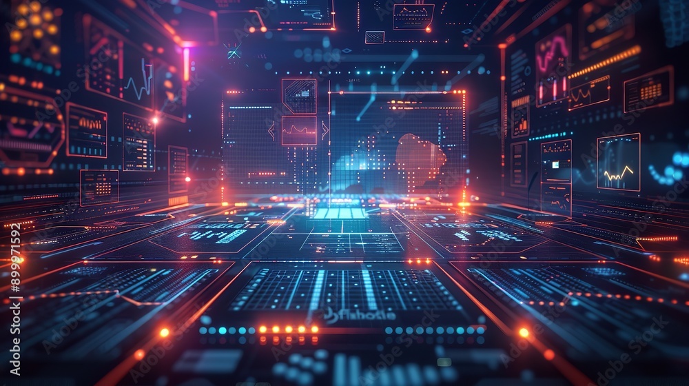 Big data and artificial intelligence concept. Machine learning and cyber mind domination concept ...