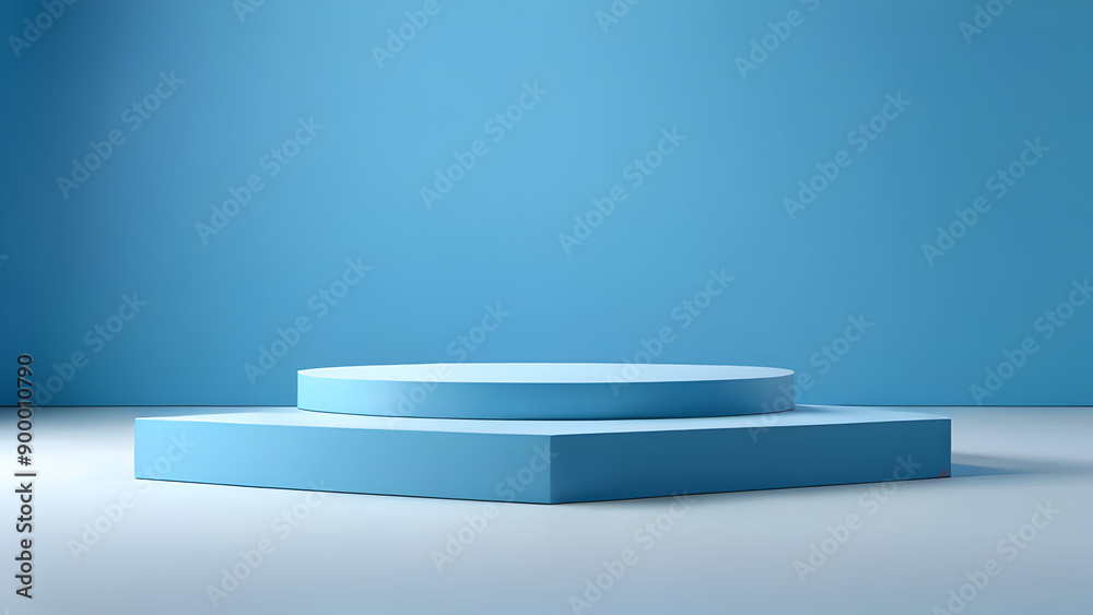 Stand product podium platform blue scene abstract floor room display ...
