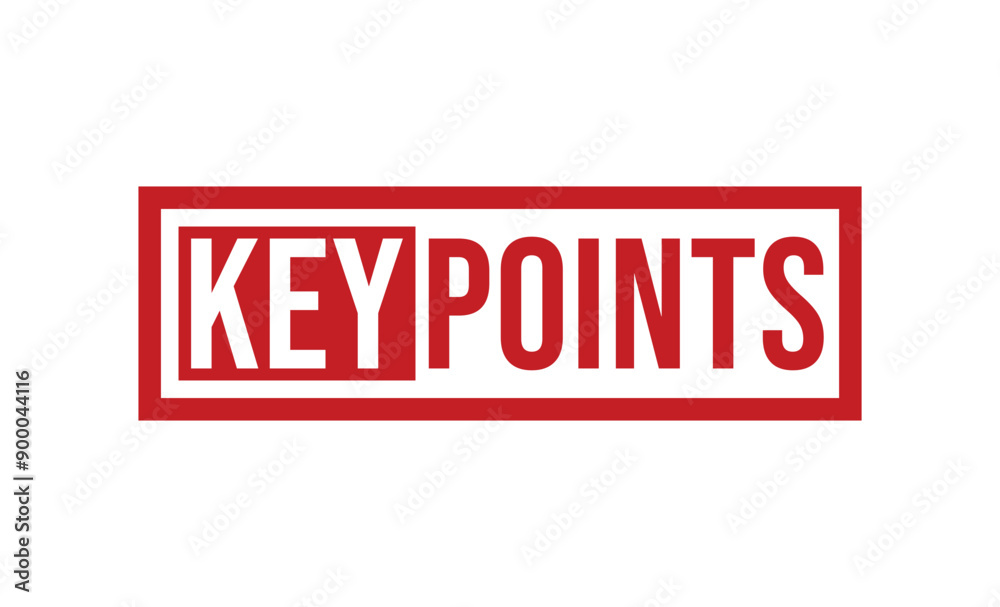Key Points Red rubber stamp on white background. Key Points stamp sign ...