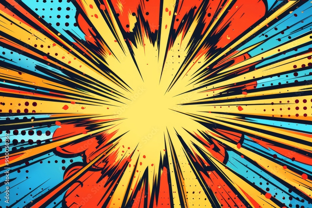 Vibrant Comic Frenzy. Fun and colorful comic texture on a high detailed ...