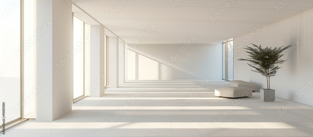 A bare area with no objects featuring a contemporary structure and ...