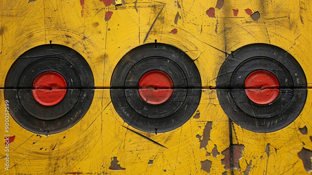 Simple shooting targets and guns with circular target patterns and ...