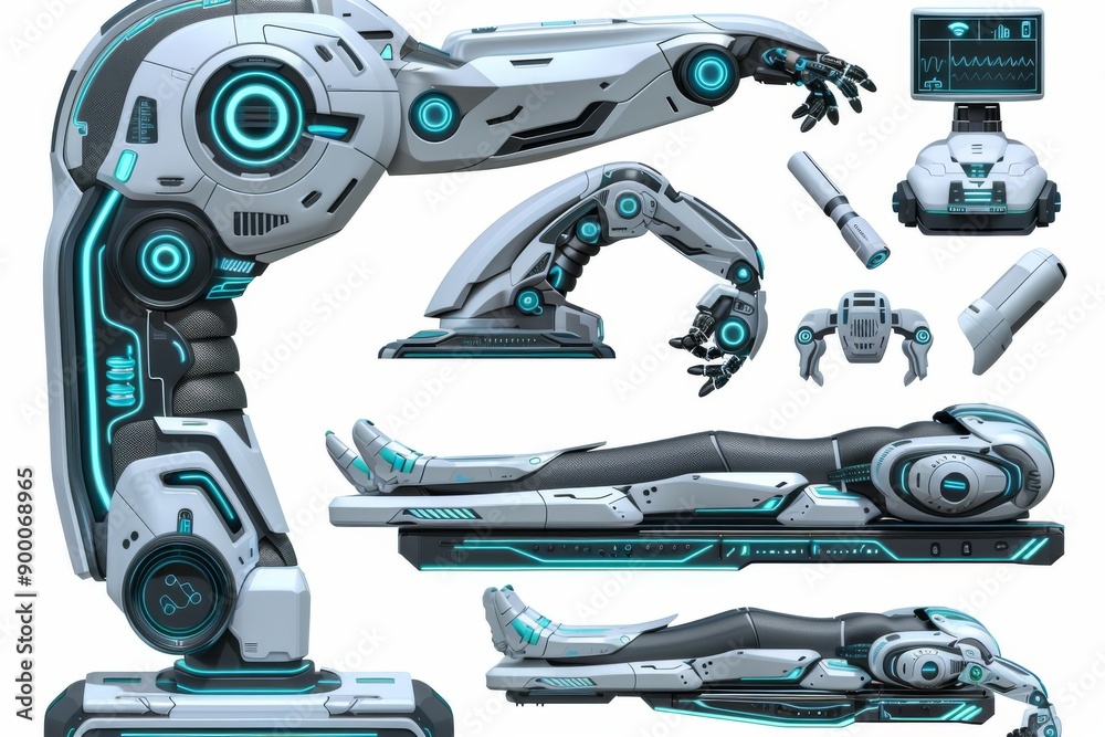 Advanced robotic arm with multiple joints and attachments precision ...