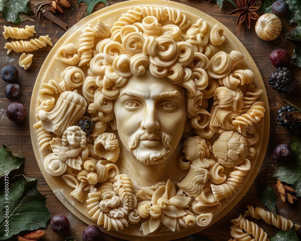 Create a detailed and realistic image of the head of the Roman Emperor ...