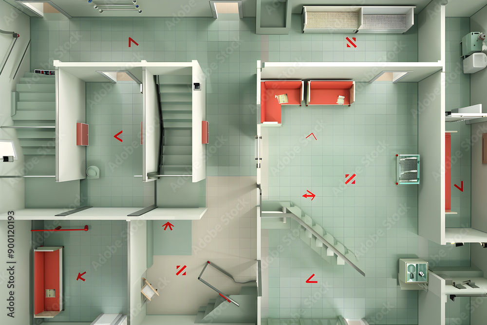 Comprehensive Escape Route Diagram for Efficient Building Evacuation ...