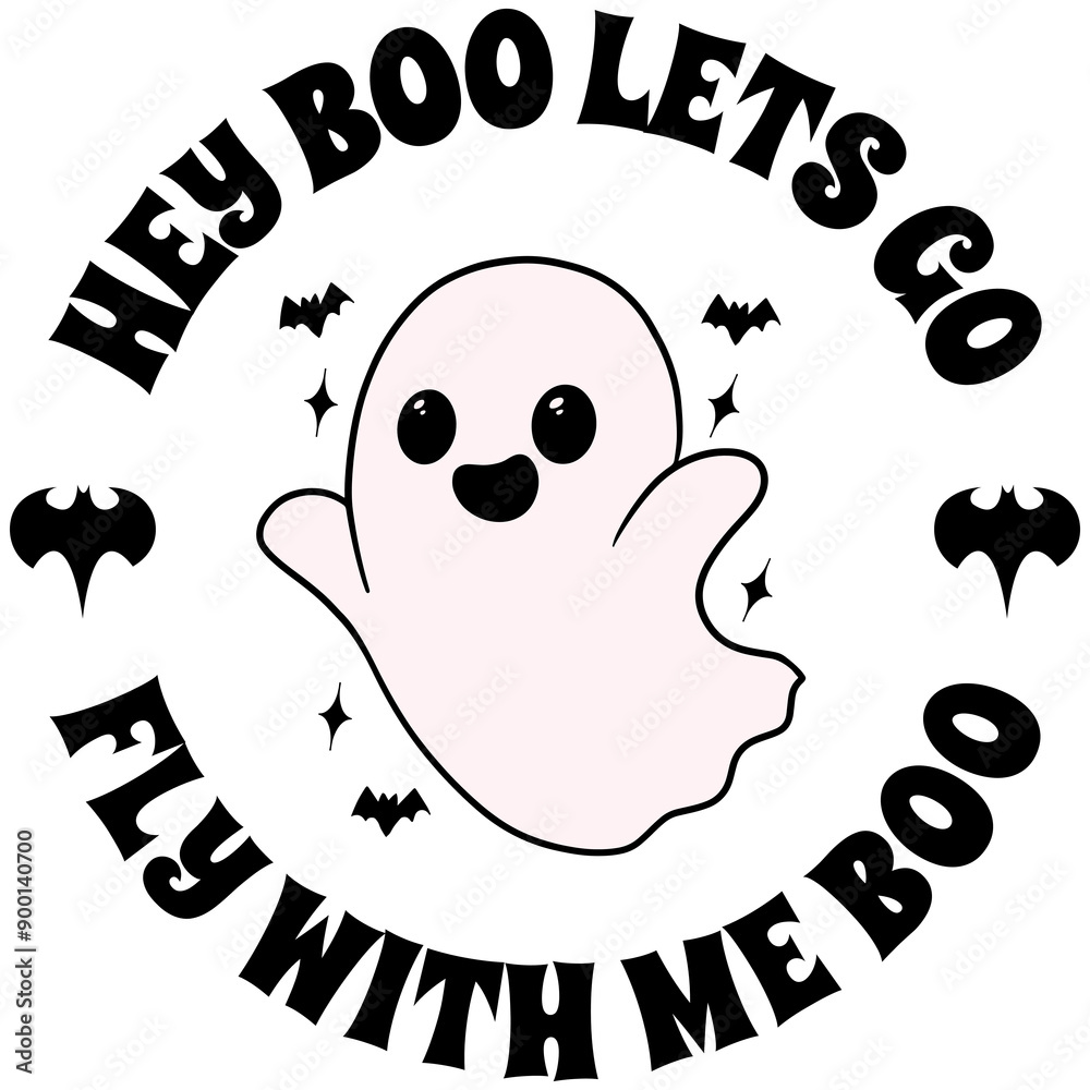 Hey Boo, Lets Go! Fly with Me Boo - Halloween Horror Graphic T-Shirt ...